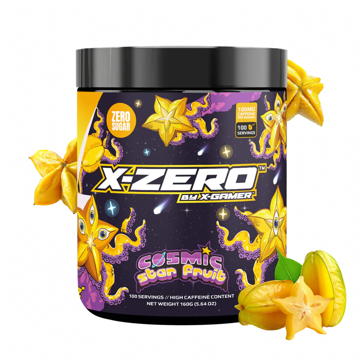 X Zero Cosmic Star Fruit 160g Sukkerfri Energidrikk med Eksotisk Smak - Fandrops